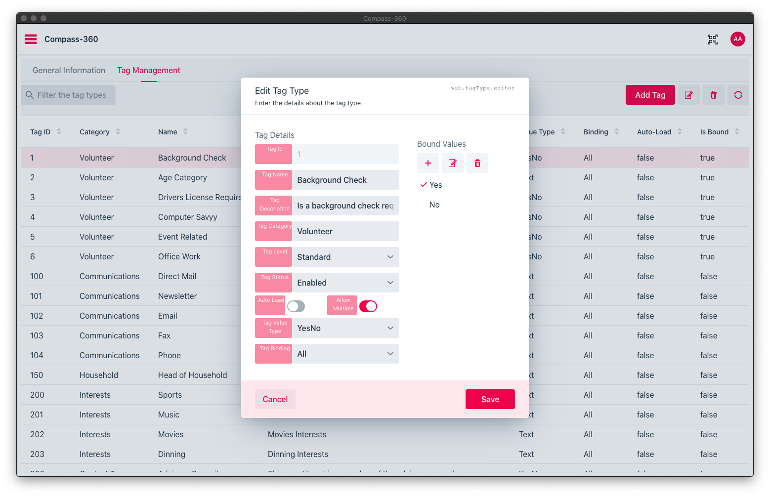 Tag Management – Girls Inc Participant Management System Knowledgebase