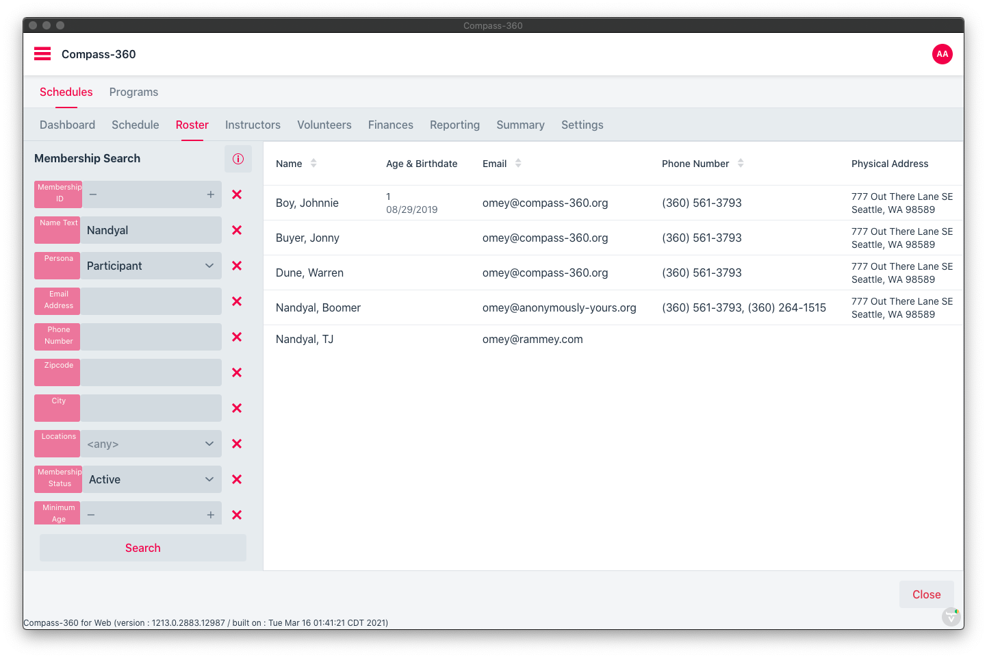 Primary Schedule Roster – Girls Inc Participant Management System ...
